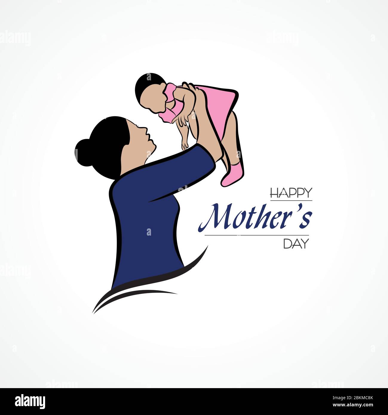 Illustration Of Happy Mother`s Day Greeting Banner Or Poster Best Mom